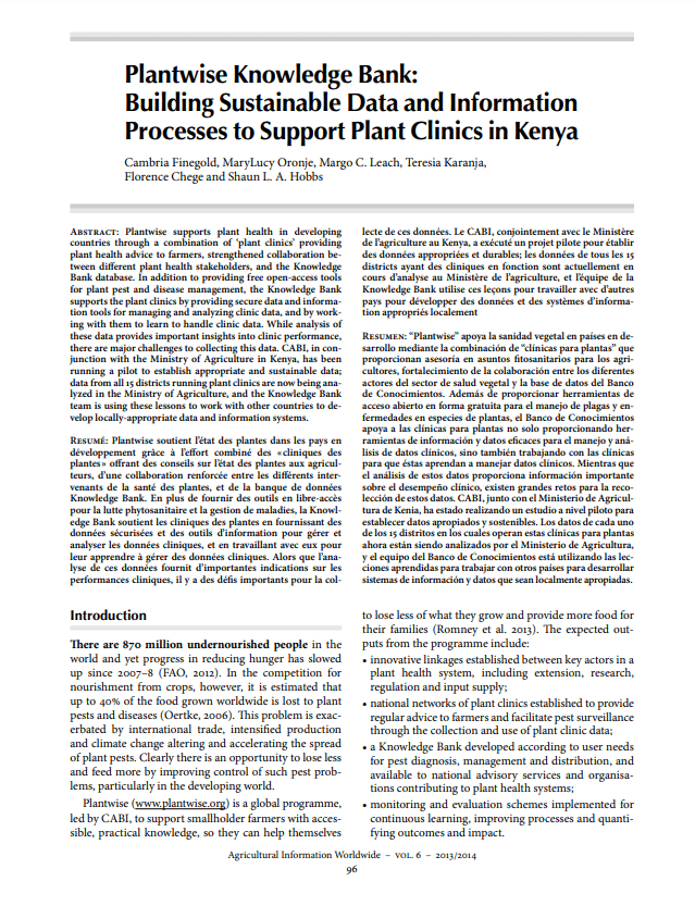Plantwise Knowledge Bank: Building Sustainable Data and Information ...